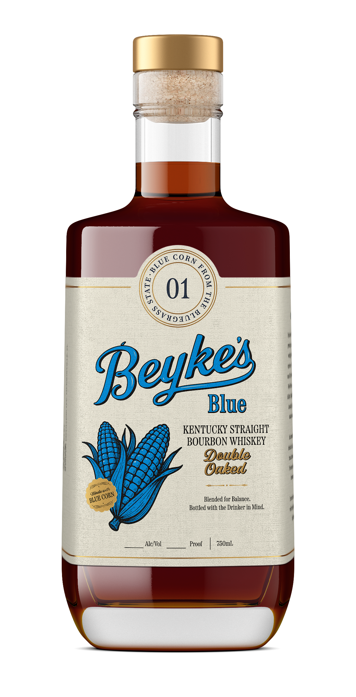 Beyke's Blue Double Oaked Kentucky Straight Blue Corn Bourbon Whiskey ...
