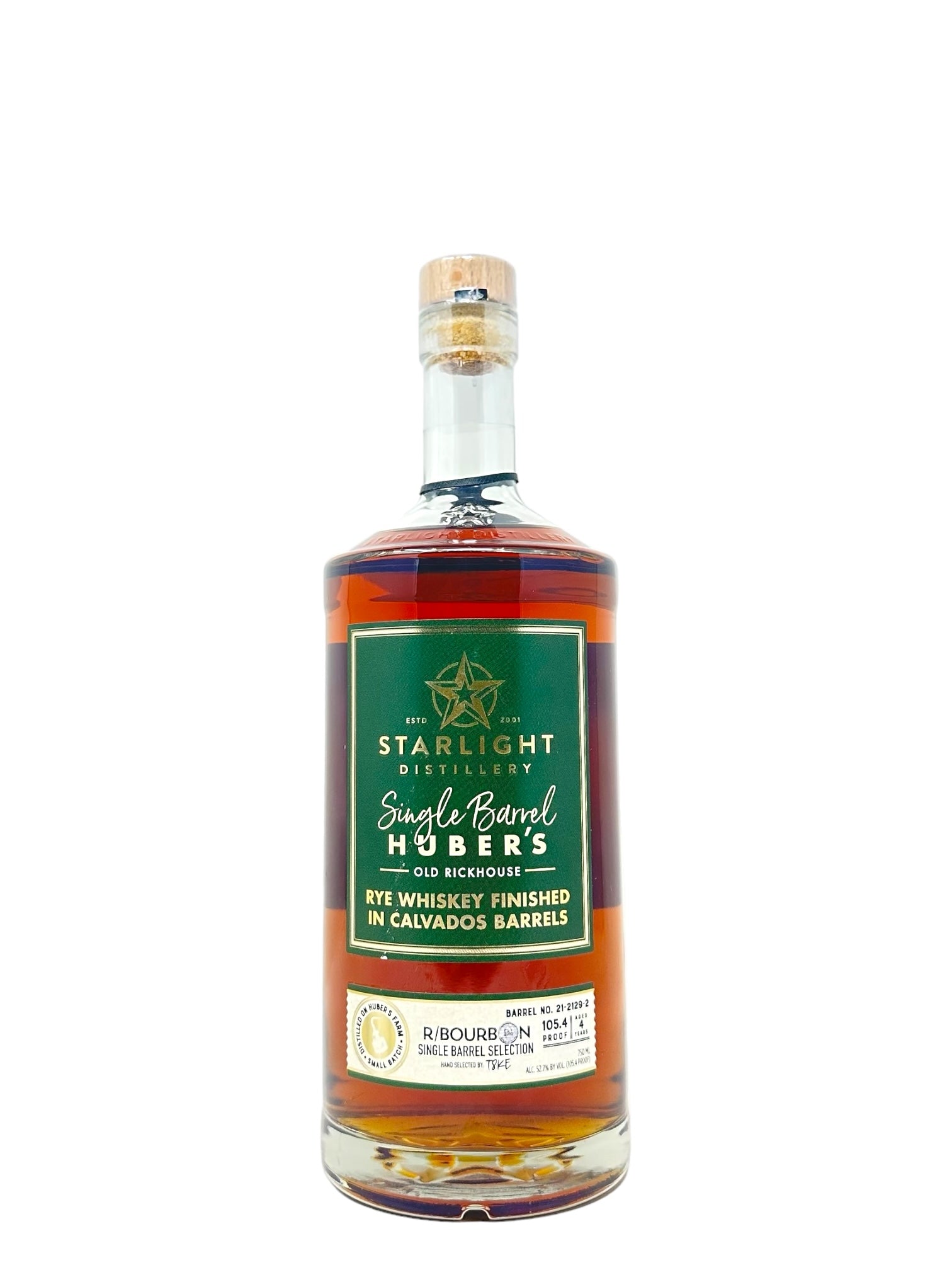 Starlight Distillery Calvados Finished Rye Whiskey 105.4 proof #21-212 ...