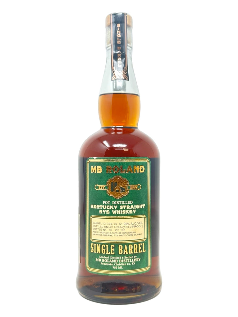 MB Roland Single Barrel Kentucky Straight Rye Whiskey #C29-19 103.9 Pr ...